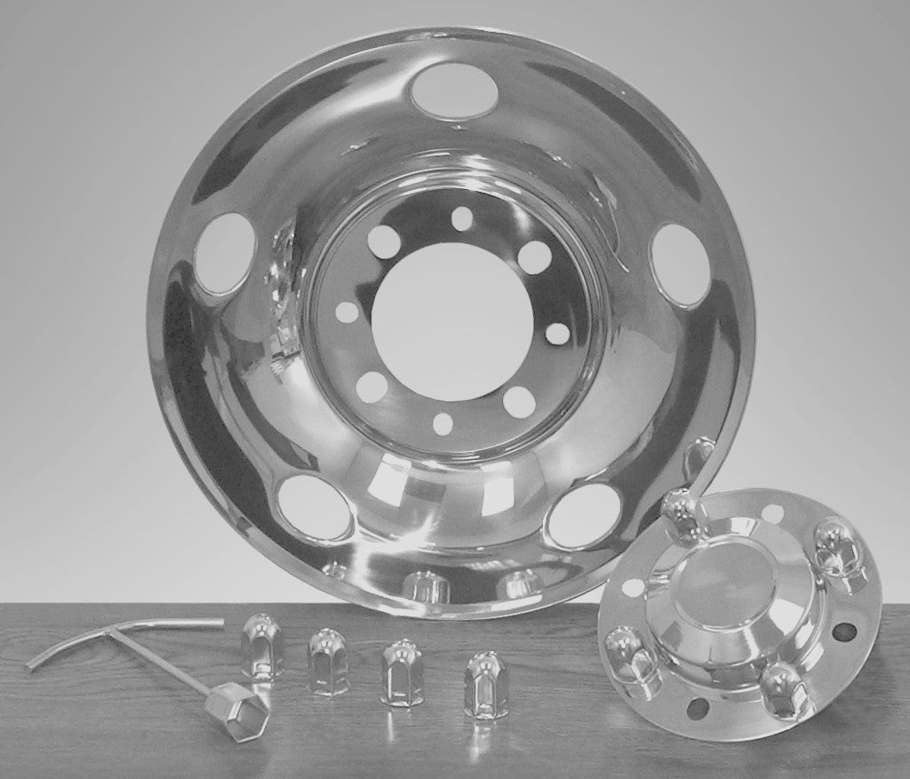 17" Single Wheel, Over Lug Design Simulator Set 8 Lugs, 5 Hand Holes F ...